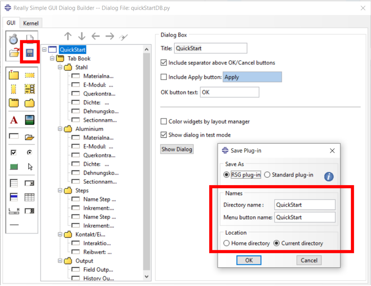 Abaqus/CAE: QuickStart Plugin with RSG Dialog Builder - PLM Blog & Knowledge Center