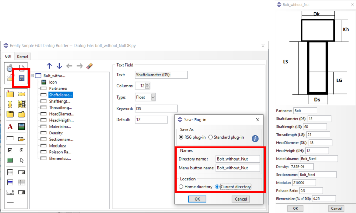 RSG Dialog Builder in Abaqus/CAE – Generation of screws - PLM Blog & Knowledge Center